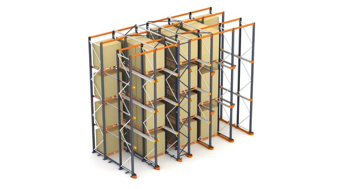 3D Animation of drive-in pallet racking - Mecalux.com
