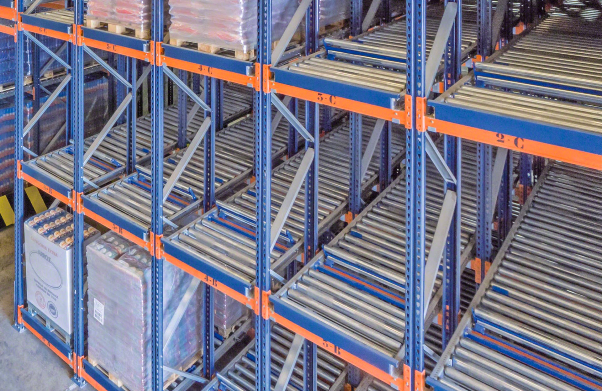 Pallet Flow Racking (Live System) - Mecalux.com