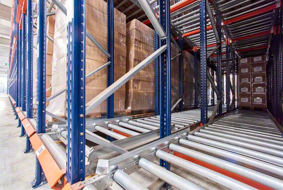 Pallet Flow Racking (Live System) - Mecalux.com