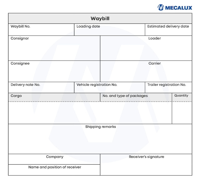 Waybill: Meaning and example - Mecalux.com