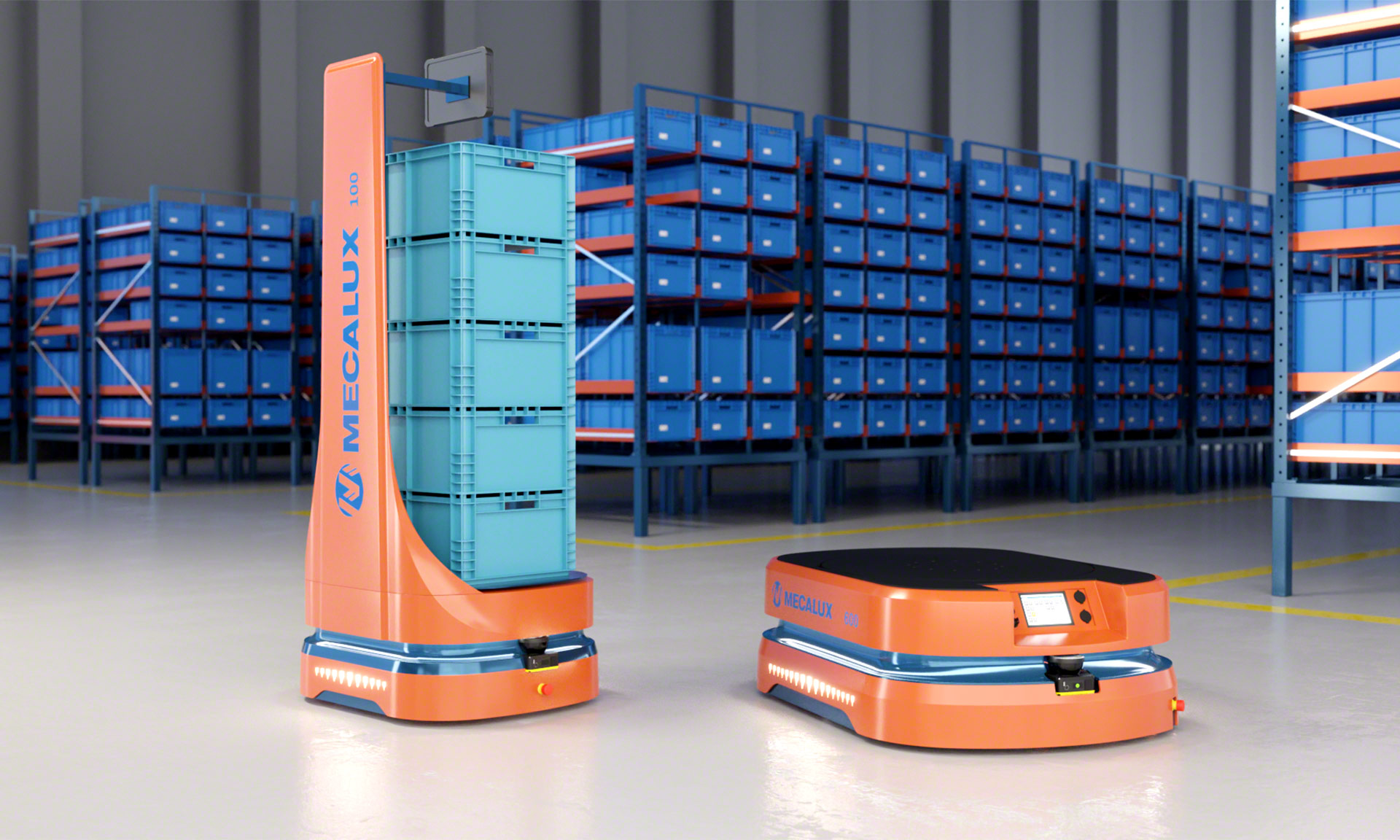 Tote-to-person: transport of picking totes - Mecalux.com