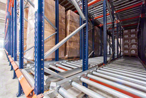 Pallet Flow Racking (Live System) - Mecalux.com