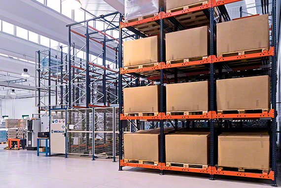 Push-Back Pallet Racking - Mecalux.com