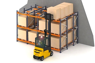 Push-Back Pallet Racking - Mecalux.com
